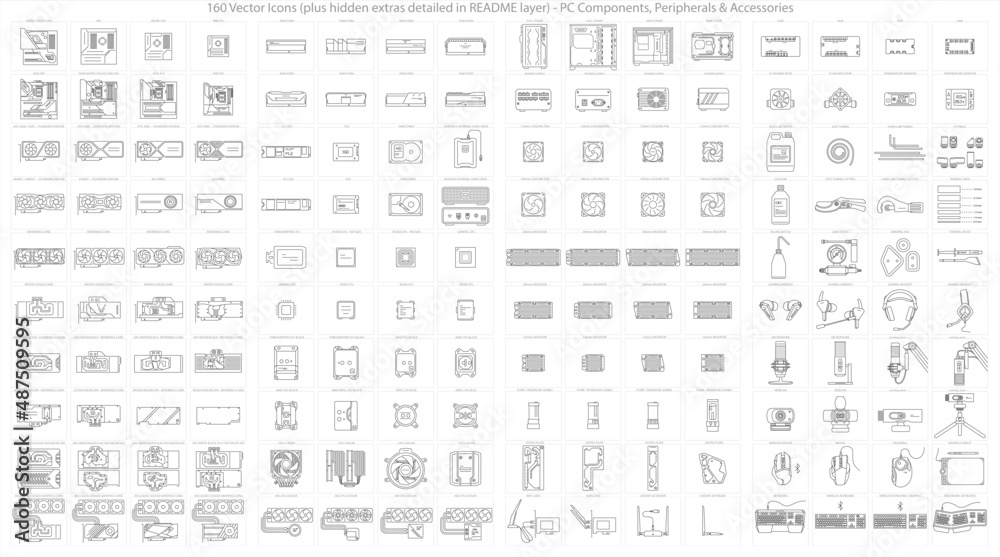 PC Component Icons, Computer Parts Icons - Version 3 - every icon you ...
