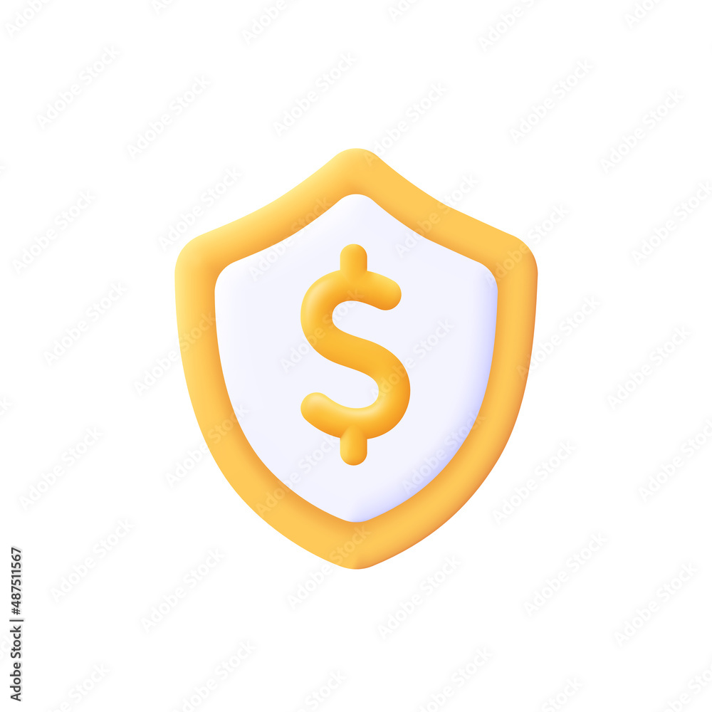 Gold shield with dollar sign. Money safety , insurance, business and ...