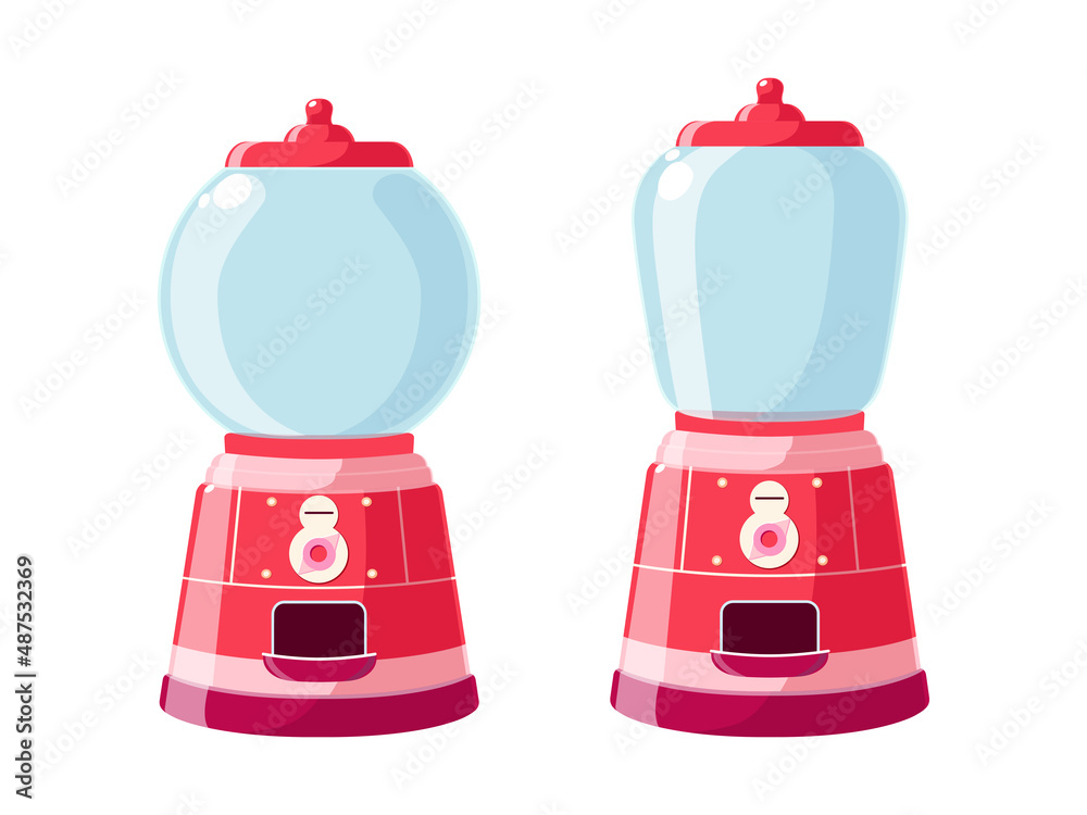 Empty gumball machines with dispensers. Vector funny illustration ...