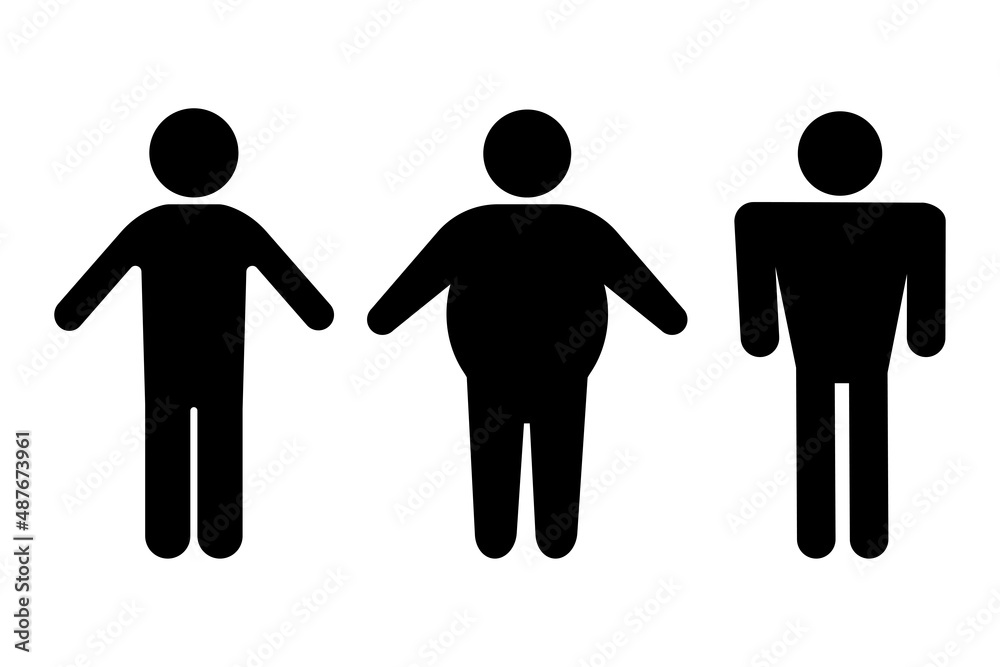 Icon with silhouettes signs different people. Silhouette illustration ...