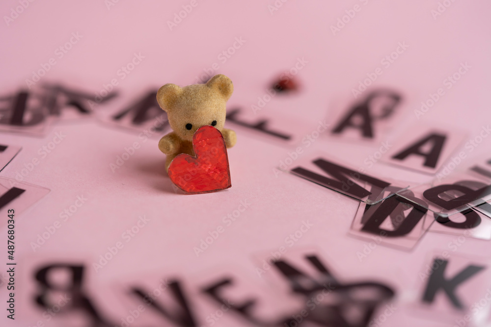 osito tímido vintage de adorno miniatura de mi abuelita, con un corazón ...