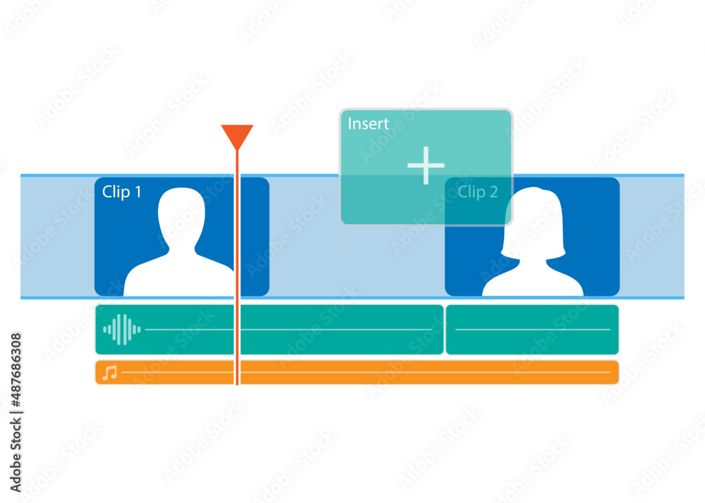 Timeline video editing Insert. timeline window display for editor and ...