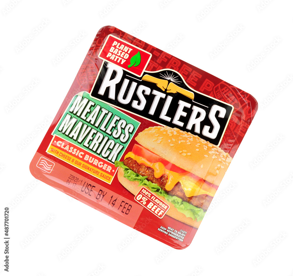Rustlers meatless maverick plant based patty formed from pea protein in ...