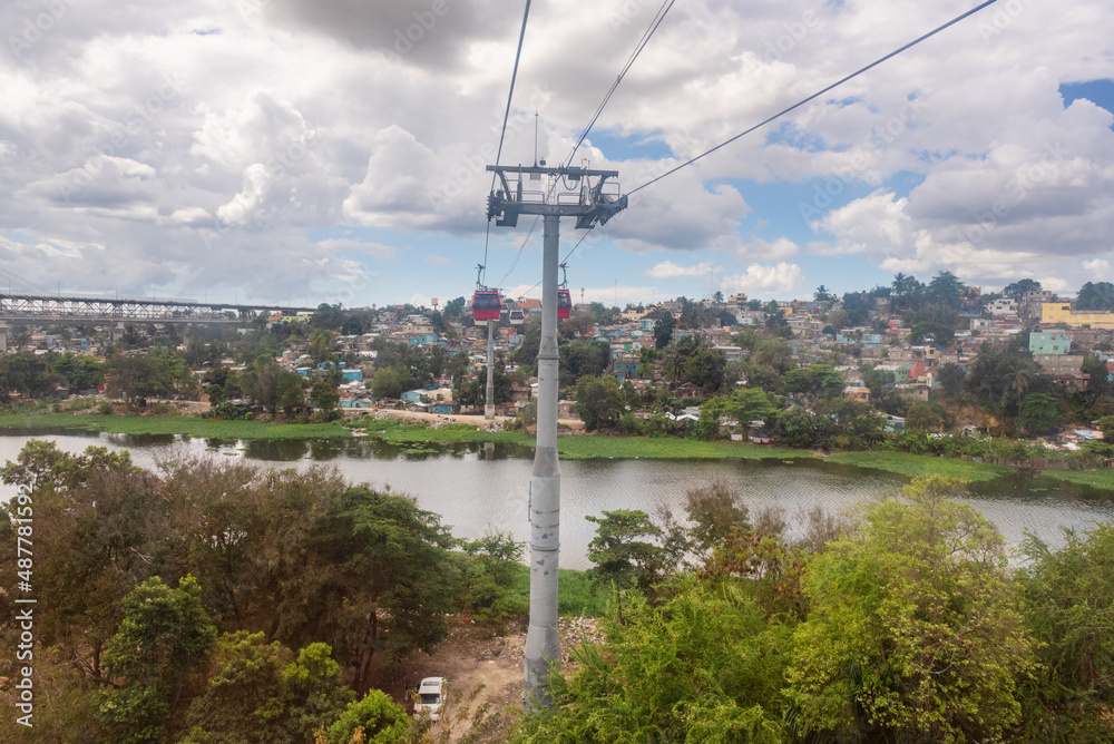 View of the poorest neighborhoods of Santo Domingo on the banks of ...