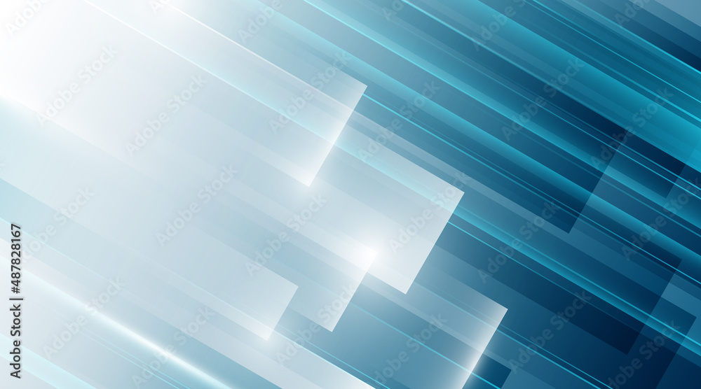 Abstract blue square shapes vector background. Overlay blue gradient diagonal geometric shape ...