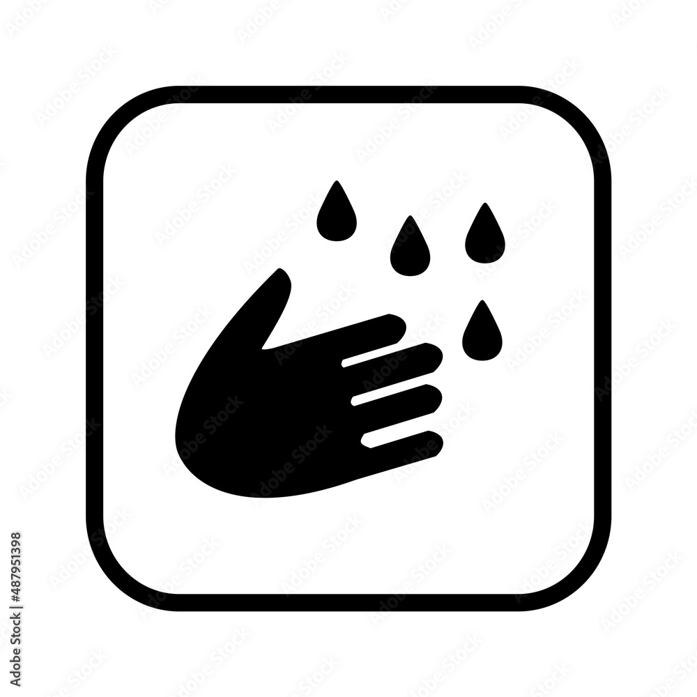 Ilustración de Stock Hände waschen - Hygiene Piktogramm Icon schwarz ...