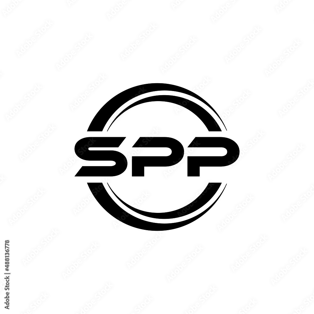 Image vectorielle Stock SPP letter logo design with white background in ...