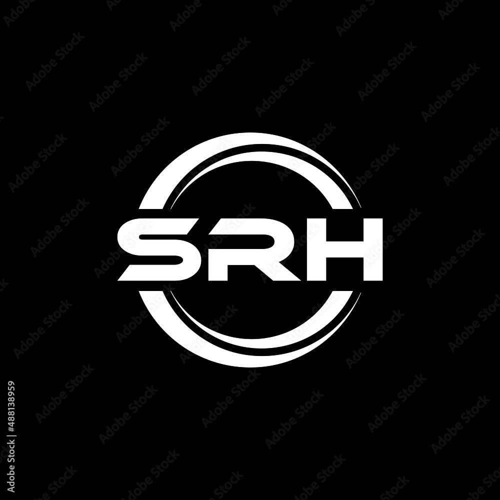 SRH letter logo design with black background in illustrator, vector ...