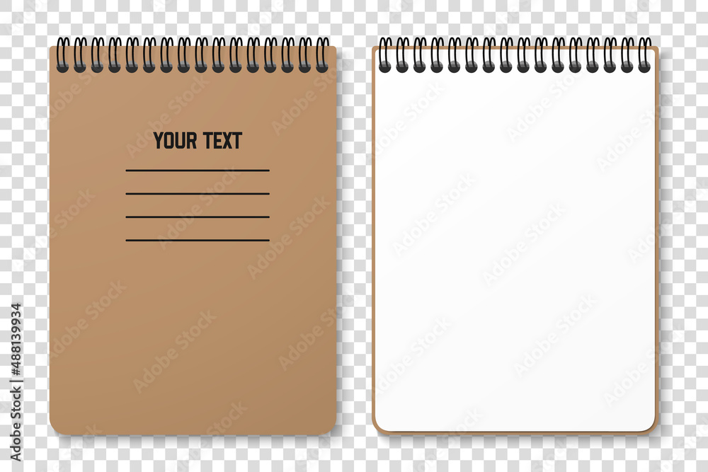 Horizontal spiral spring notepad with space for your image or text on ...