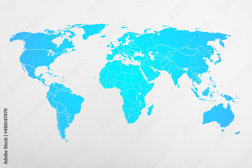 World map on paper background with for isolated on white background ...