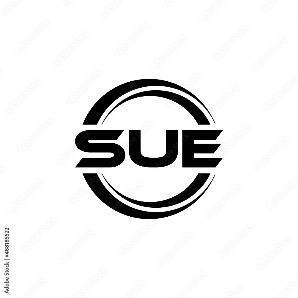 SUE letter logo design with white background in illustrator, vector ...