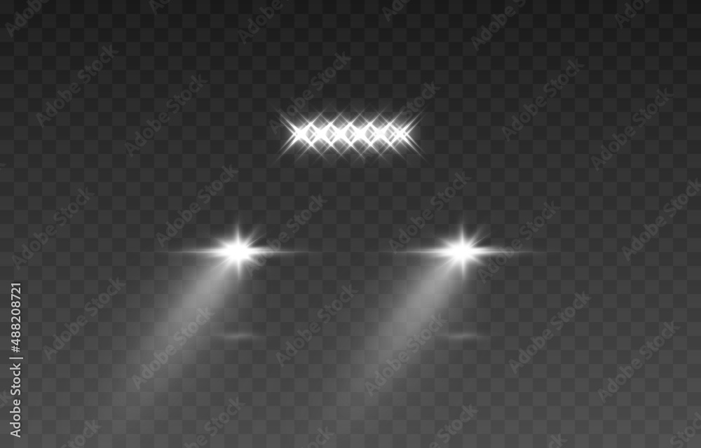 Vector light from the headlights PNG. Light from the headlights of a ...