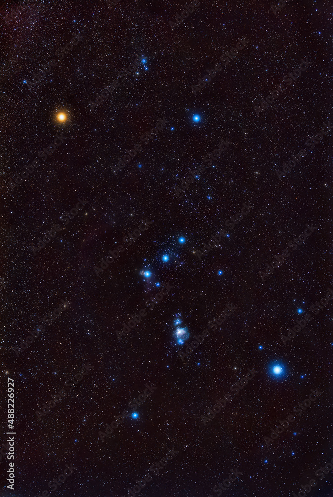 Foto de Stock Orion constellation, Milky way stars photographed with ...