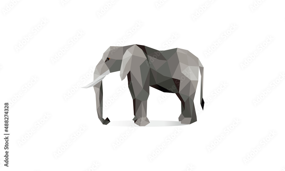 polygon elephant Stock Vector | Adobe Stock