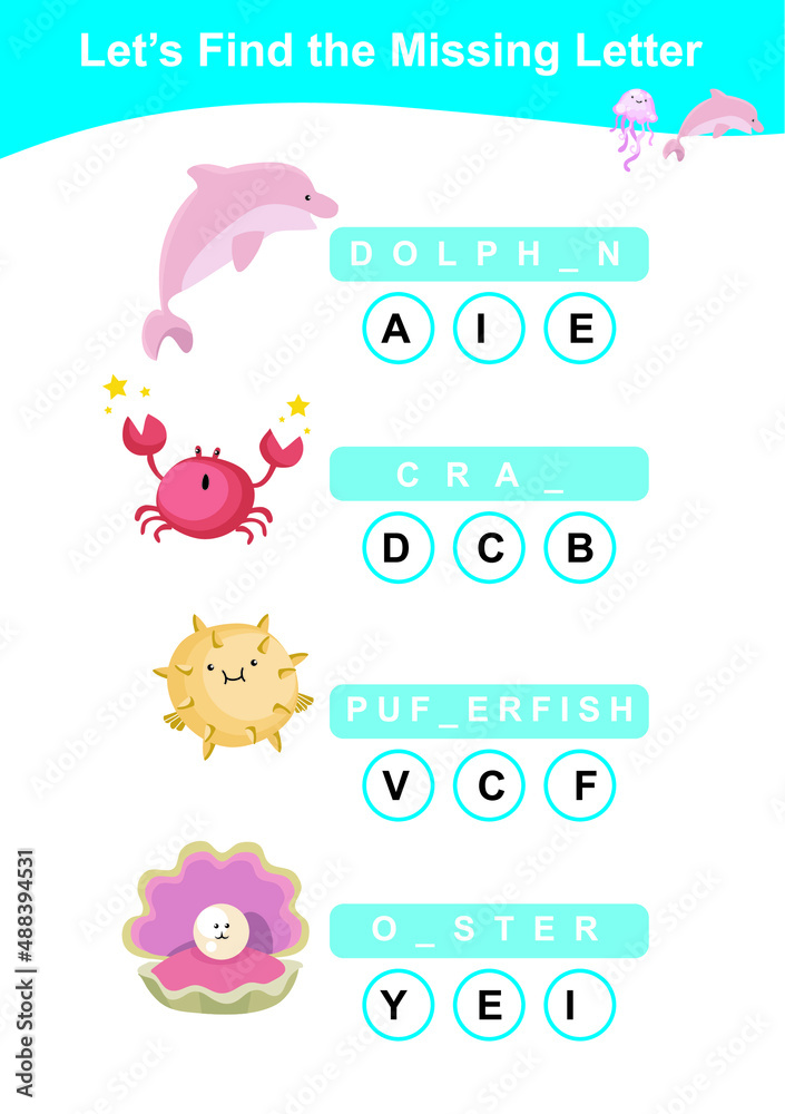 Vector de Stock Find the missing letter worksheet. Preschool worksheet ...