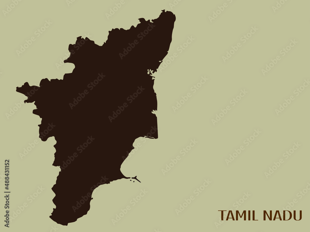 Indian state Tamilnadu Tamil Nadu map vector , Tamiladu map . Stock ...