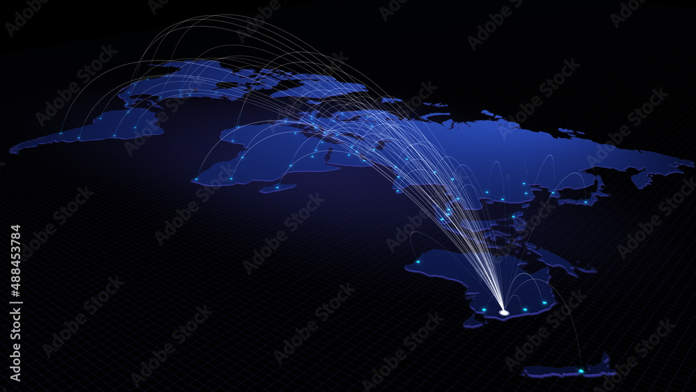 Global connectivity from Canberra, Australia to other major cities ...