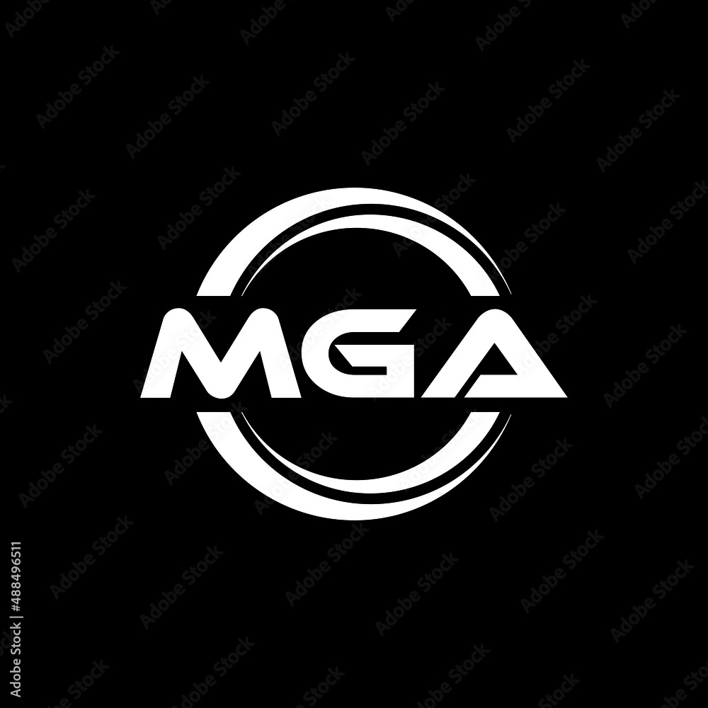 MGA letter logo design with black background in illustrator, vector ...
