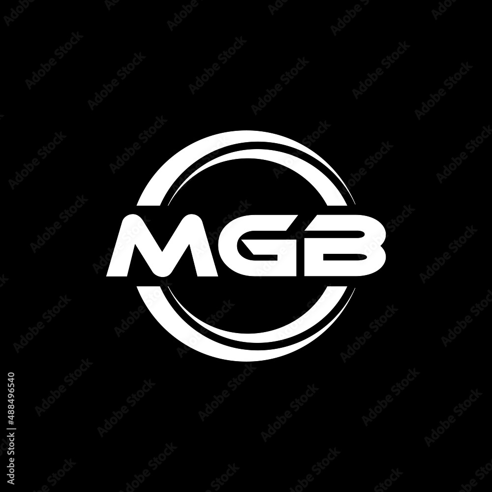 MGB letter logo design with black background in illustrator, vector ...