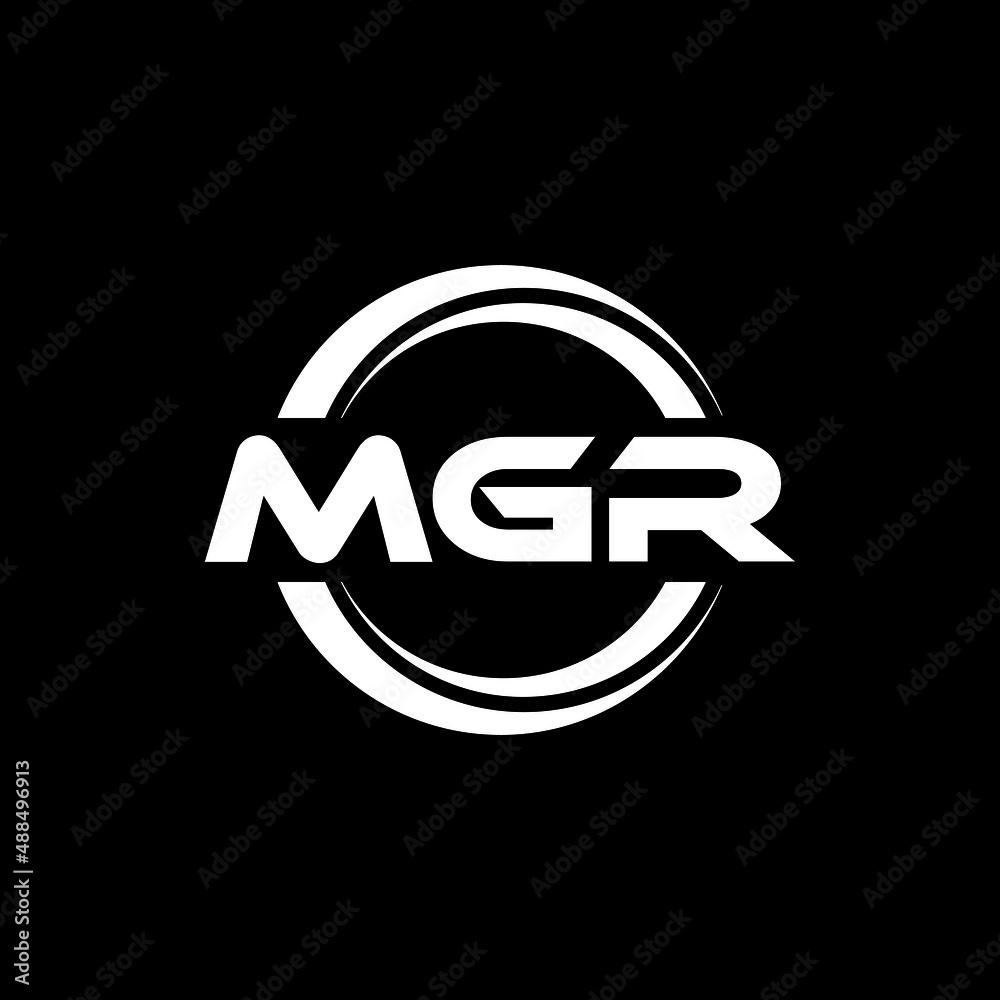 Stock-Vektorgrafik „MGR letter logo design with black background in ...
