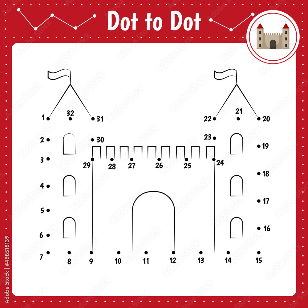 Dot to dot educational game.Connect the dots. Stock Vector | Adobe Stock