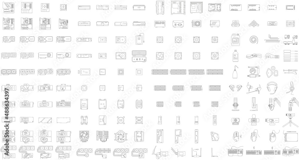VERSION 3 (Version 6 Out Now) - PC Component Icon Set - contains 160 ...