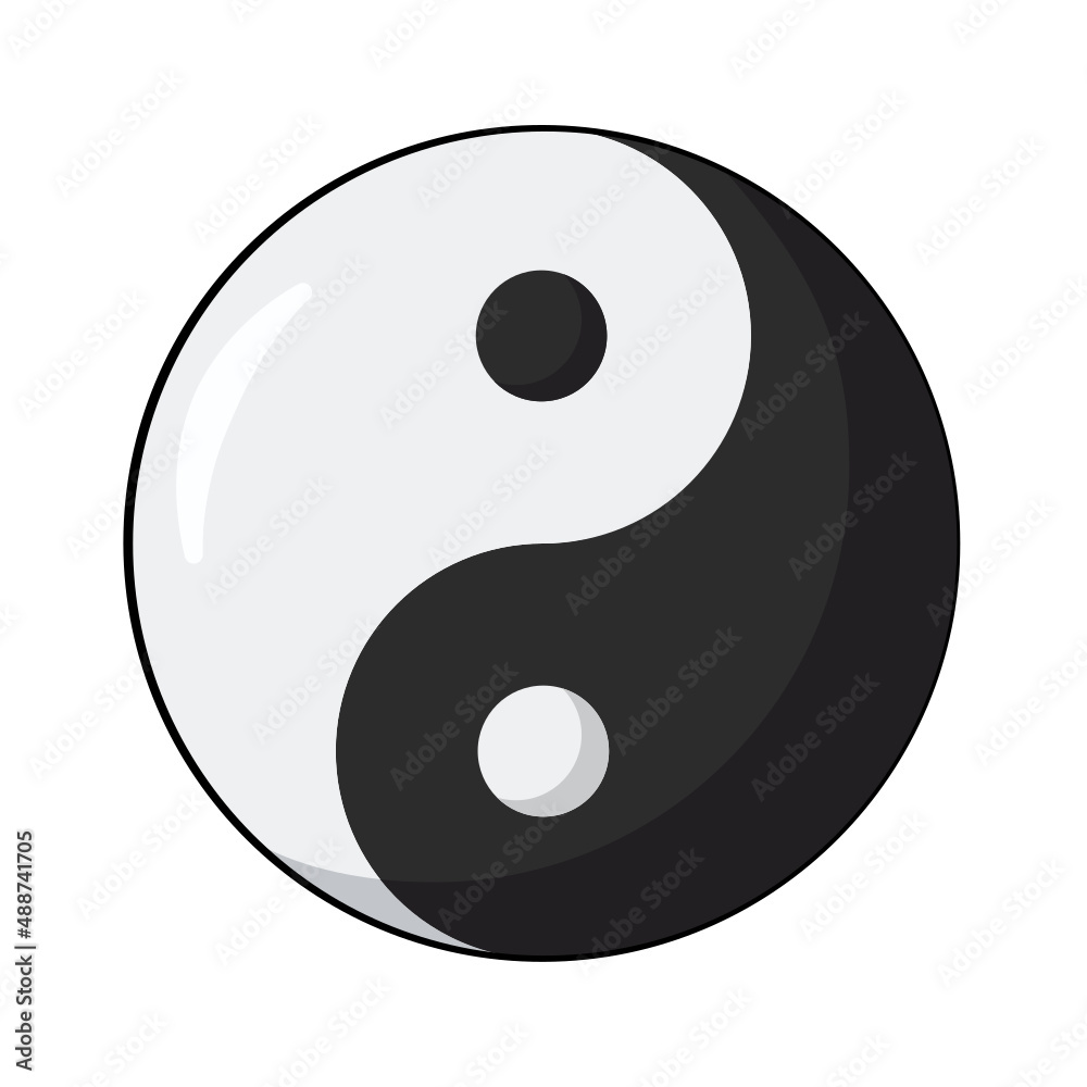 Yin Yang symbol. Cartoon. Vector illustration Stock Vector | Adobe Stock