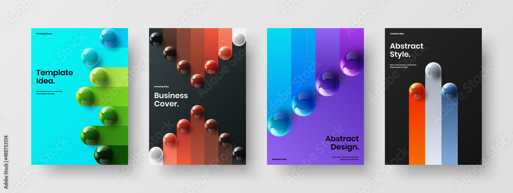 Abstract journal cover A4 vector design template collection. Premium ...