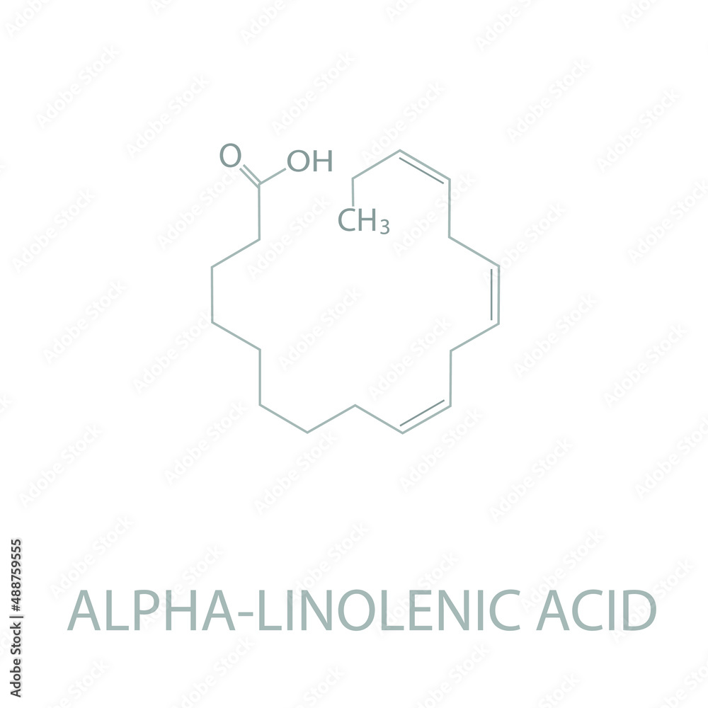 Alpha-linolenic acid molecular skeletal chemical formula. Stock Vector ...