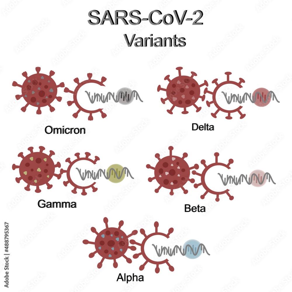 The Variants concern of SARS-CoV-2 : Omicron, Delta, Gamma, Beta, Alpha ...