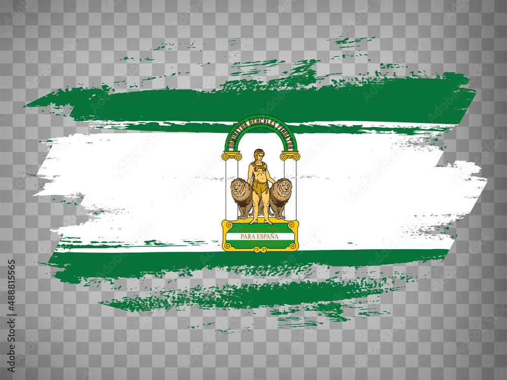 Flag of Andalusia brush strokes. Flag Autonomous Community Andalusia ...