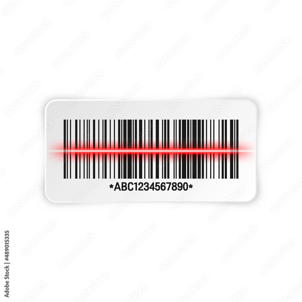 Realistic barcode sticker. Identification tracking code. Serial number ...