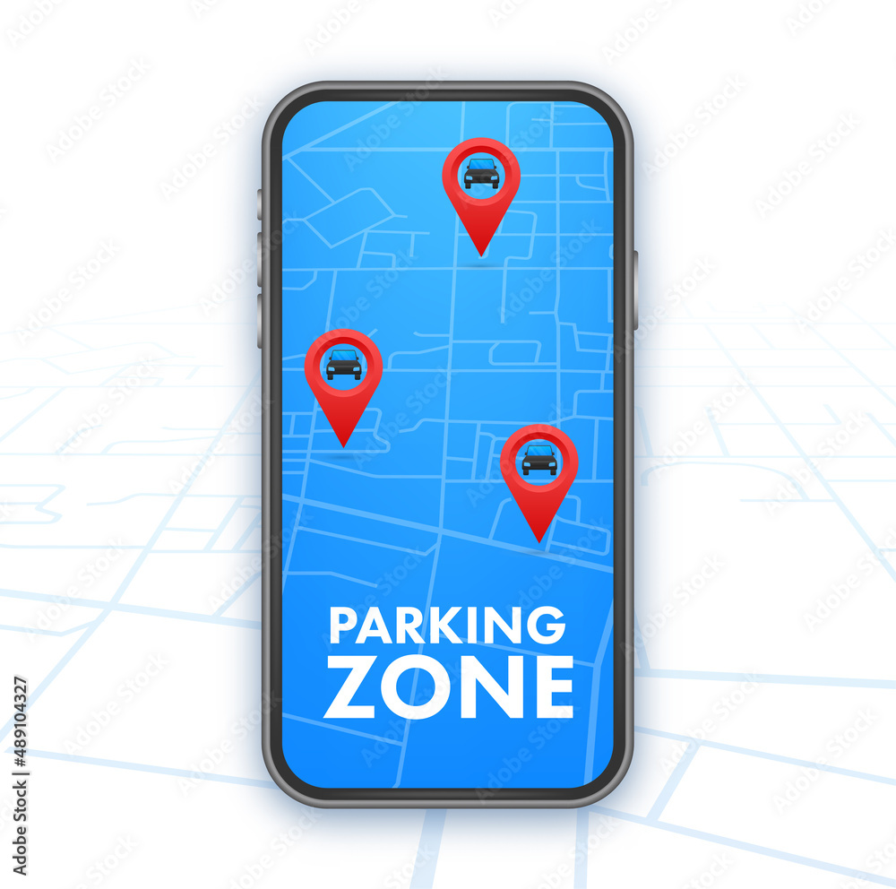 Parking sign, Parking zone map pin. Street road sign. Car park icon ...