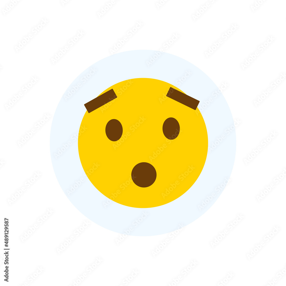 Flushed face with open mouth. Hushed emoticon icon for social media ...