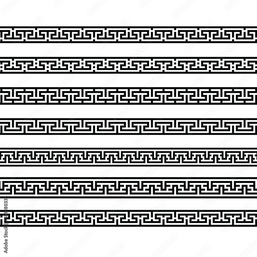 Old Geek border patterns seamless pattern in vintage style gematrical ...