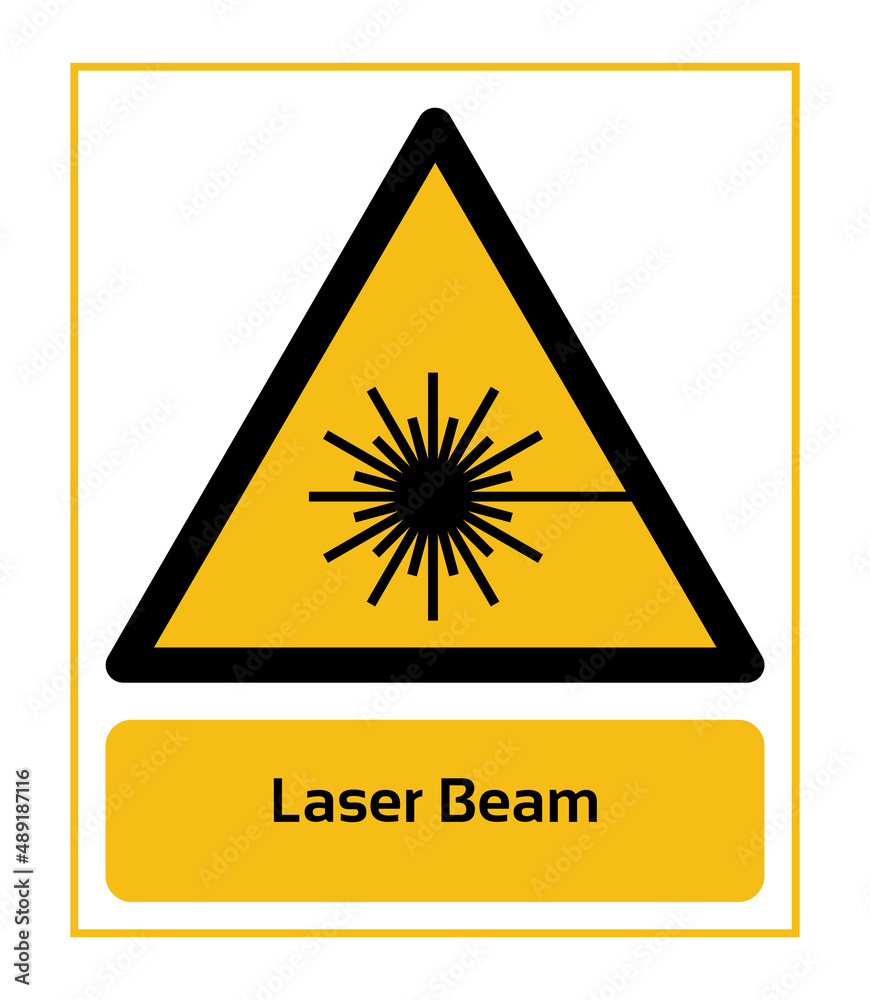 Laser Beam Warning Signs. ISO 7010 Sign. Signs of Danger And Alerts ...