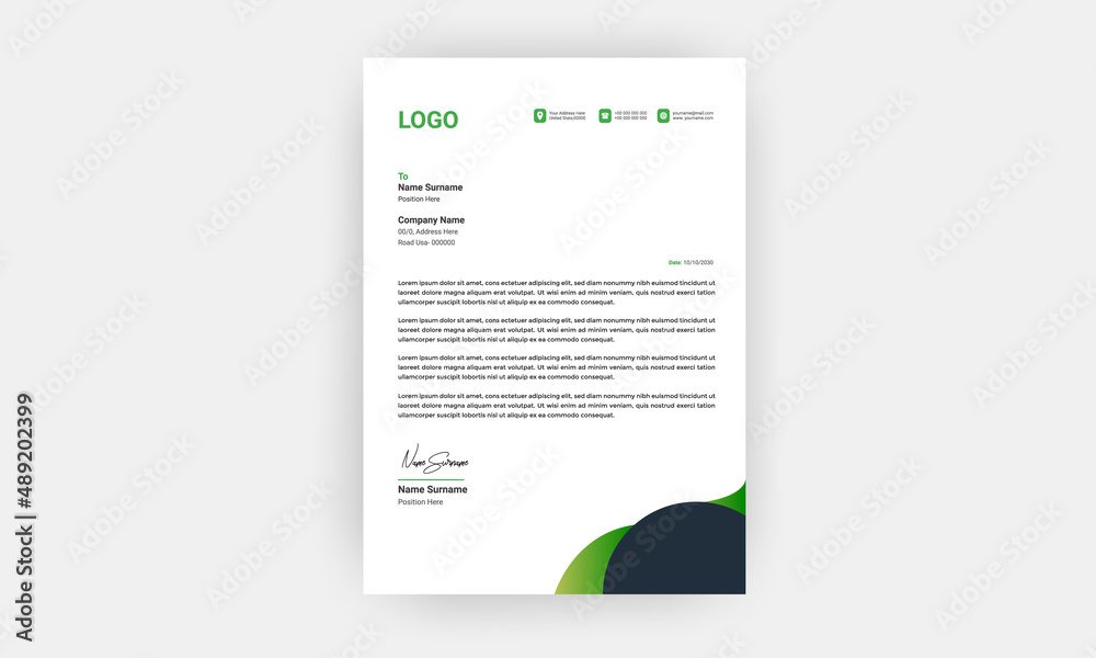 Simple creative modern letter head templates for your project design,a4 ...