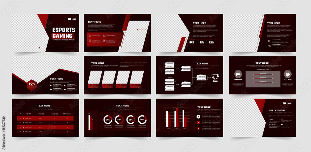 eSport Gaming PowerPoint Template Design. Stock Vector | Adobe Stock