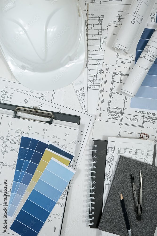 architect design working drawing sketch plans blueprints and making ...