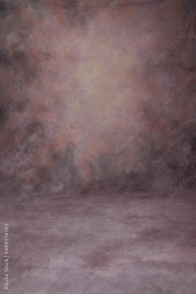 Painted cloth studio background of canvas or muslin, purple and pink ...