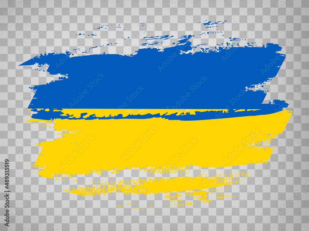 Flag Ukraine, brush stroke background. Flag of Ukraine on transparent ...