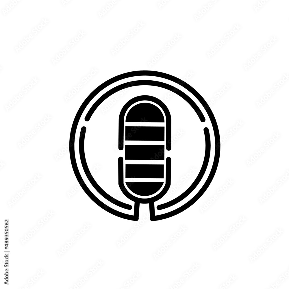 Mic logo blends with modern circles Stock Vector | Adobe Stock