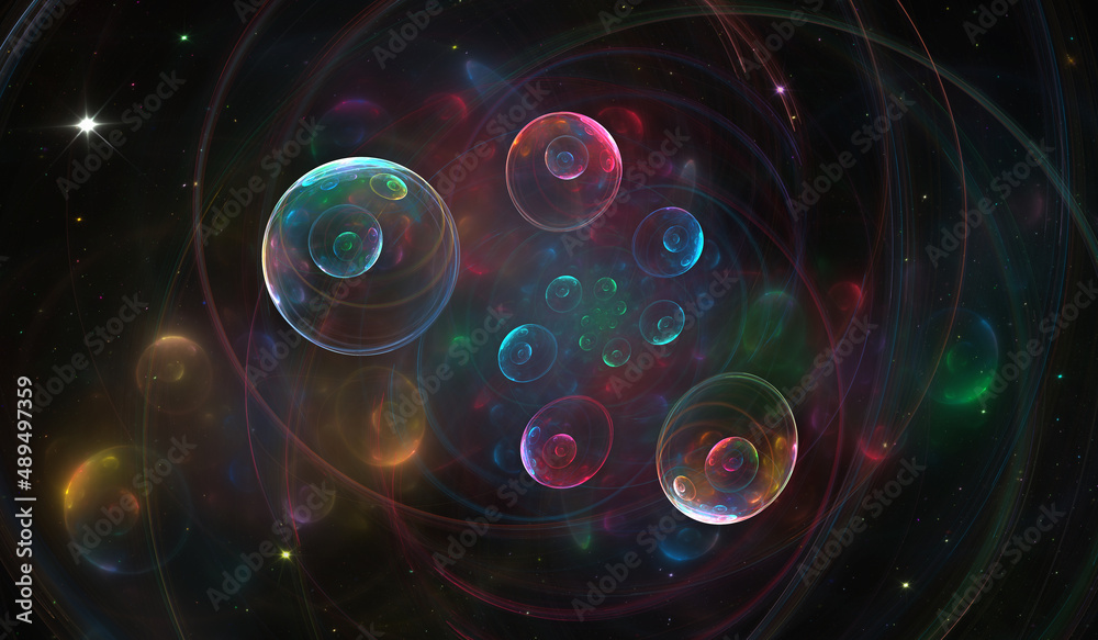 Ilustración de Stock Fractal image electrons movement in a magnetic ...