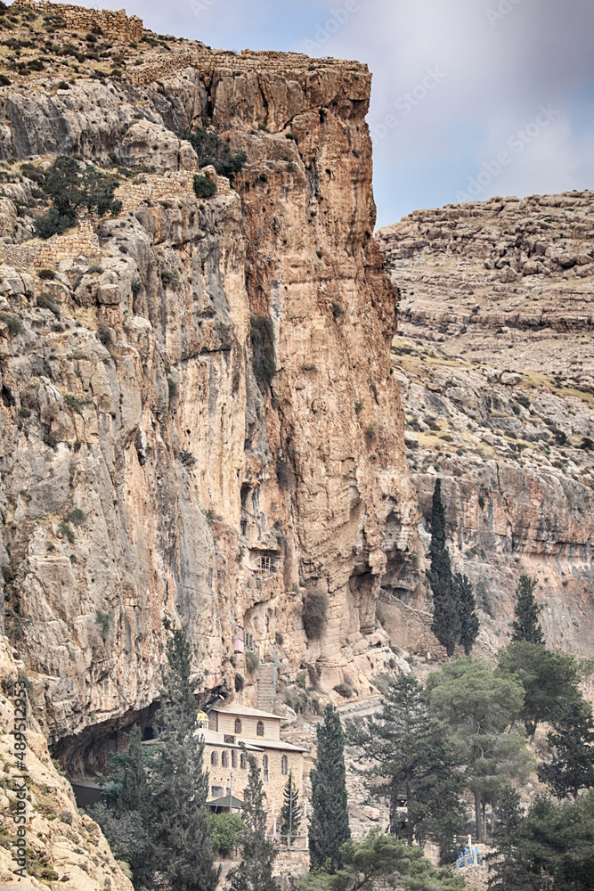 Wadi Qelt in Judean desert near Jericho, Israel. Nature, stone, rock ...
