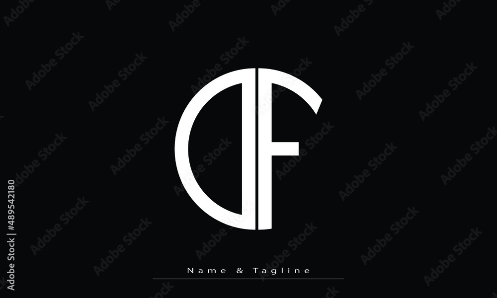 Alphabet letters Initials Monogram logo DF, DF Stock Vector | Adobe Stock