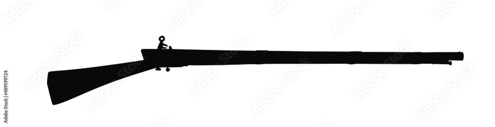 Image vectorielle Stock Old flintlock rifle vector silhouette ...