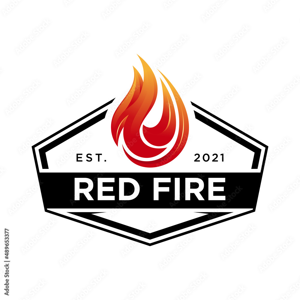Fire flames gas logo design vector template Stock Vector | Adobe Stock