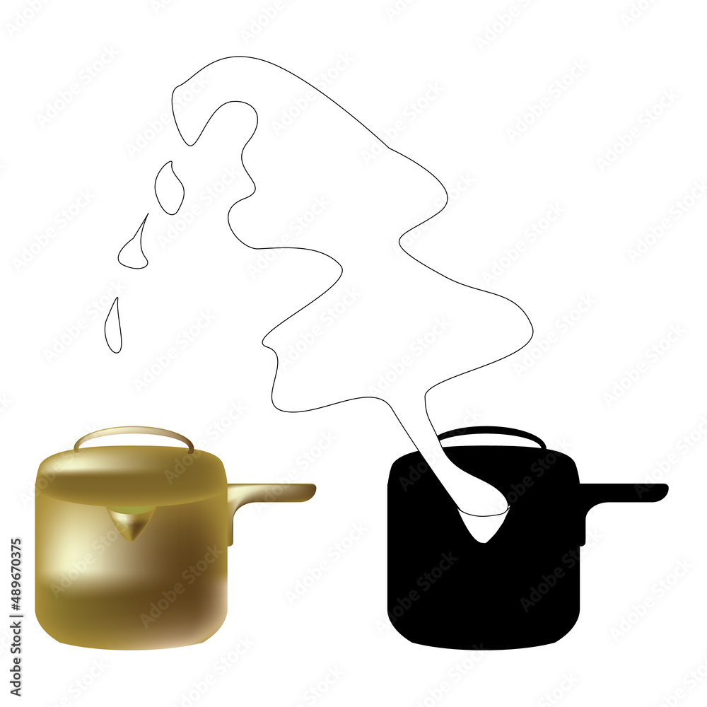 The holy anointing oil. A colorful vector drawing and a black ...