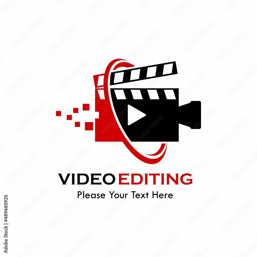 video editing logo template illustration Stock Vector | Adobe Stock