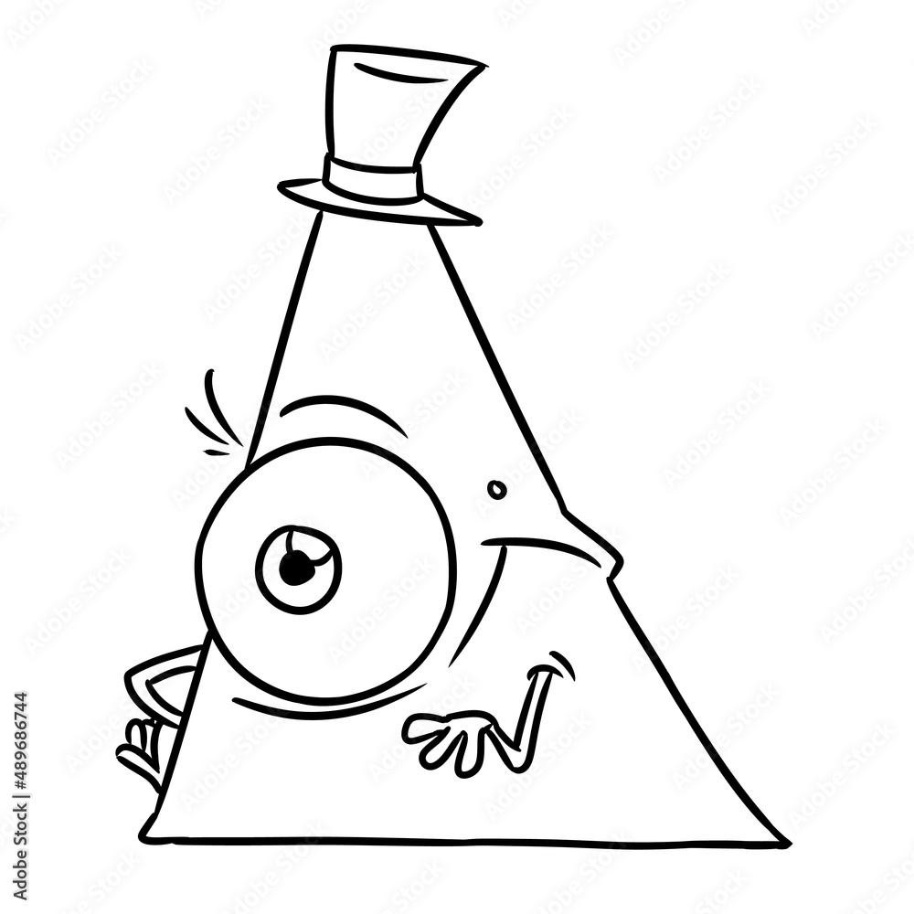 Funny freemason sign pyramid illustration cartoon coloring character ...